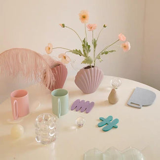 Pastel Pink Shell Vase | HOMELIVY