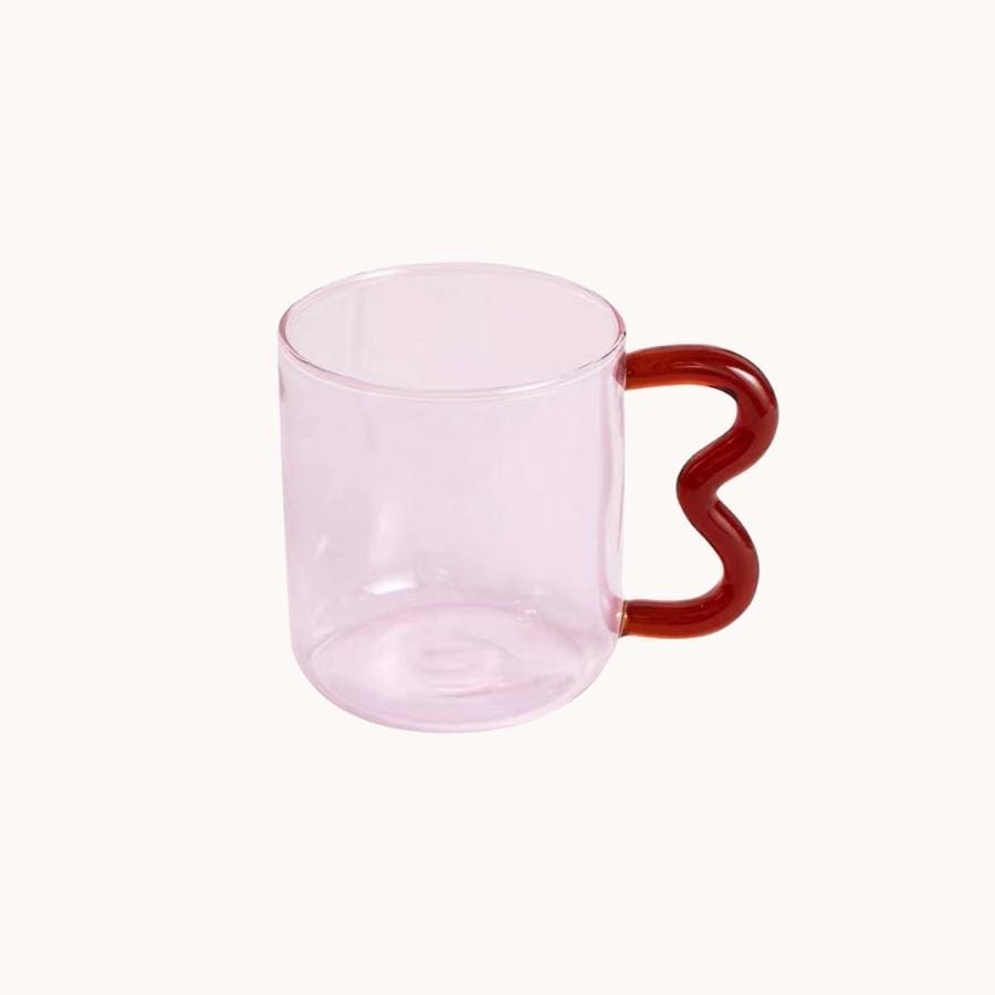 Wavy Handle Coloured Glass Mug | HOMELIVY
